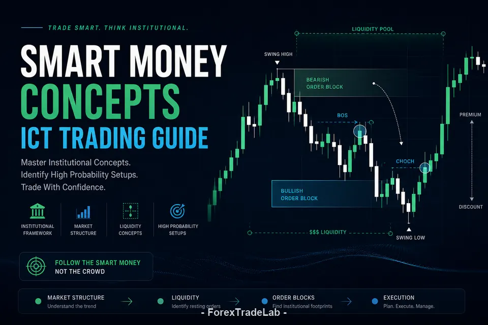 SMC & ICT Trading Guide 2026 (Order Blocks, FVG) | ForexTradeLab